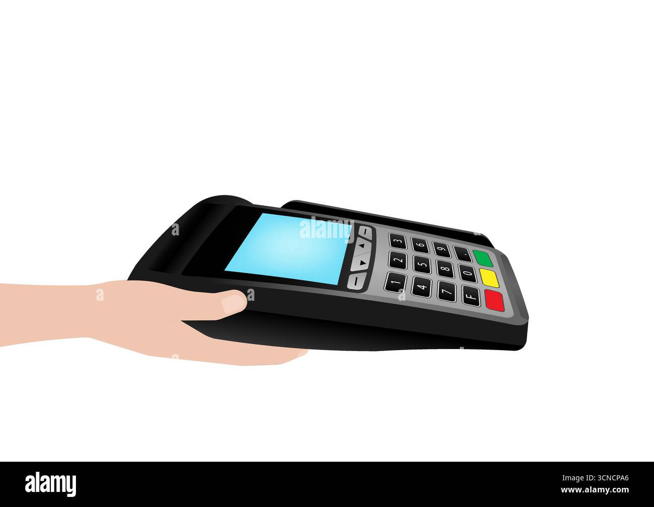 Hand Holding POS - Point of Sale Terminal or Credit Card Reader Machine ...
