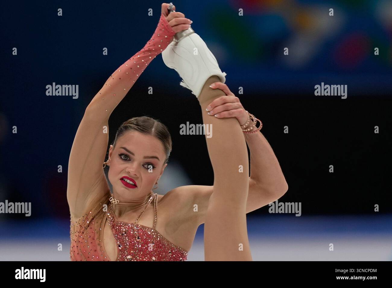 Loena Hendrickx, of Belgium, performs during the women's free skating ...
