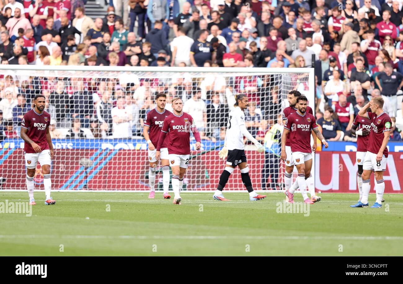 West Ham dejection after Jean-Philippe Mateta (CP) scored the first ...