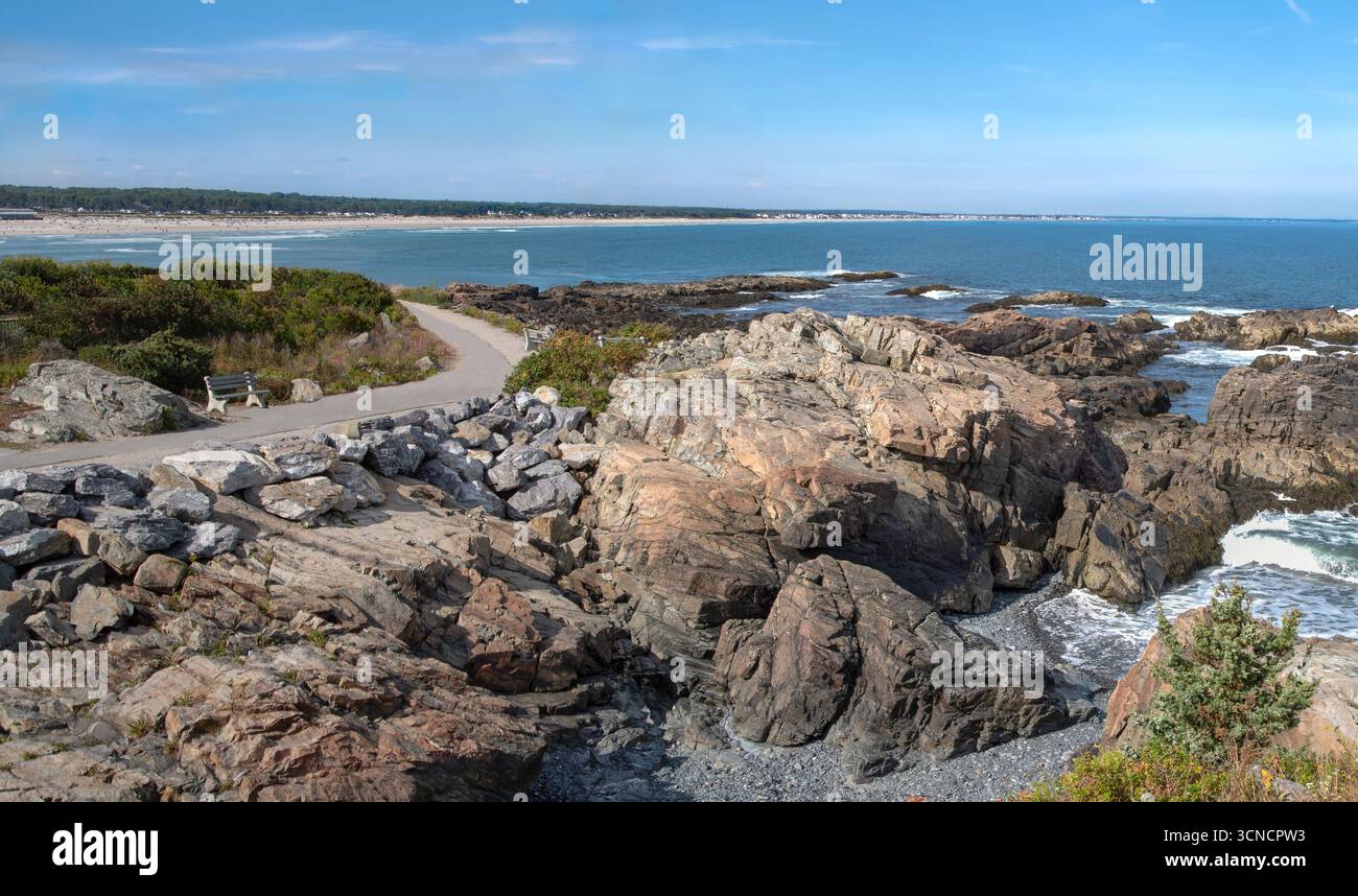 Oceanside Walkway in Maine: A paved path curves beside beaches and ...