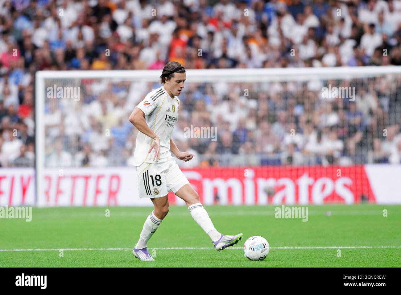 MADRID, SPAIN - September 20: Alvaro Carreras of Real Madrid in action ...
