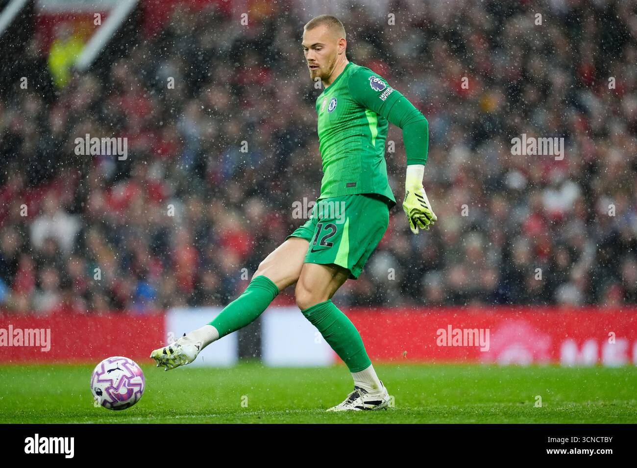 Chelsea goalkeeper Filip Jorgensen during the Premier League match at ...