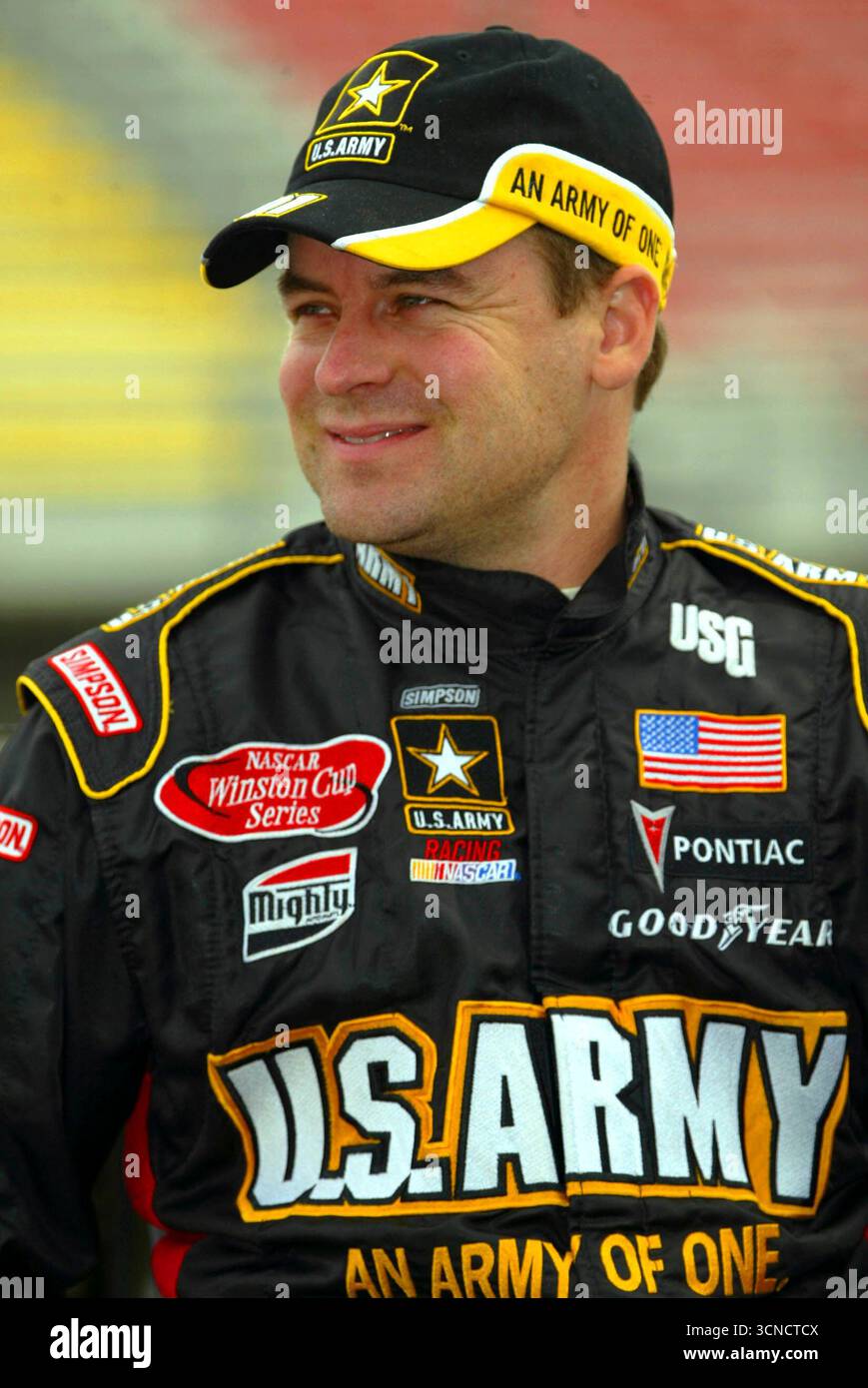 April 25, 2003 - Fontana, CA, : Jerry Nadeau takes a moment to smile ...