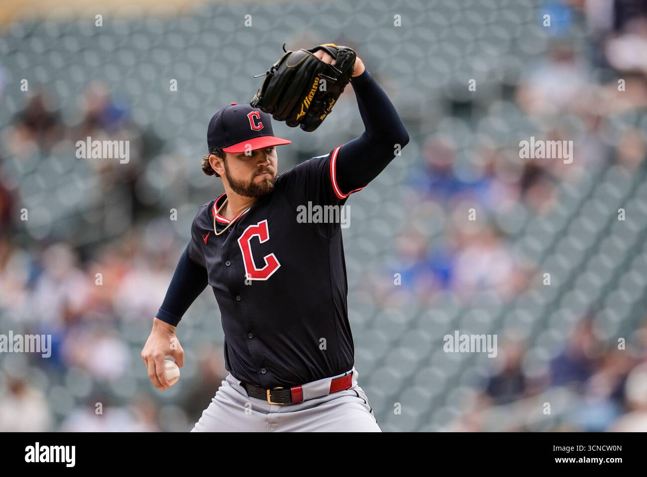 Cleveland Guardians pitcher Slade Cecconi (44) delivers against the ...