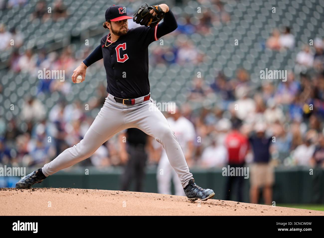 Cleveland Guardians pitcher Slade Cecconi (44) delivers against the ...