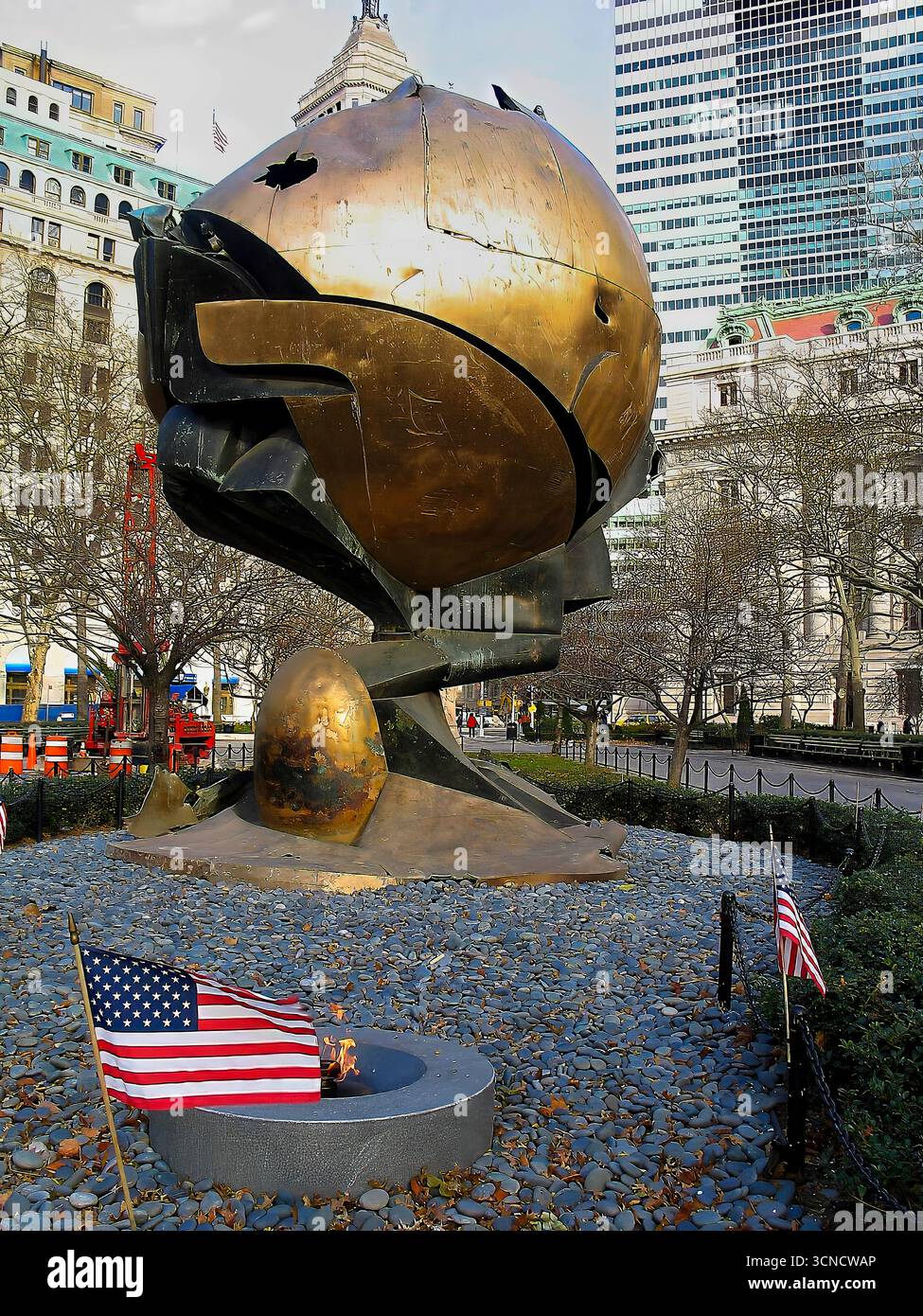 Ground Zero in 2003 reveals the aftermath of 9/11—rubble, cranes, and ...
