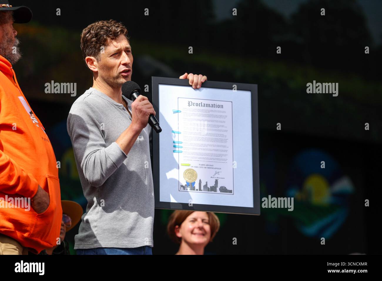 Minneapolis Mayor Jacob Frey delivers a proclamation during a press ...