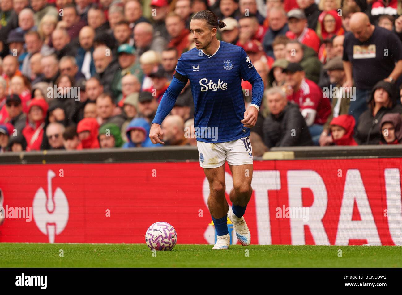 Everton's Jack Grealish in action during the Premier League match ...
