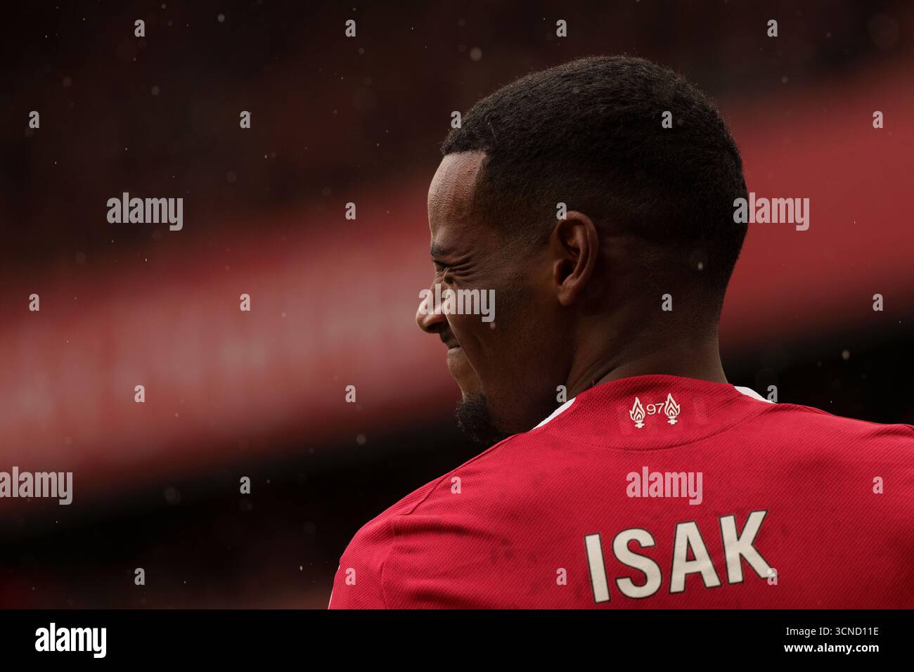 Alexander Isaak of Liverpool is seen during the Premier League match ...