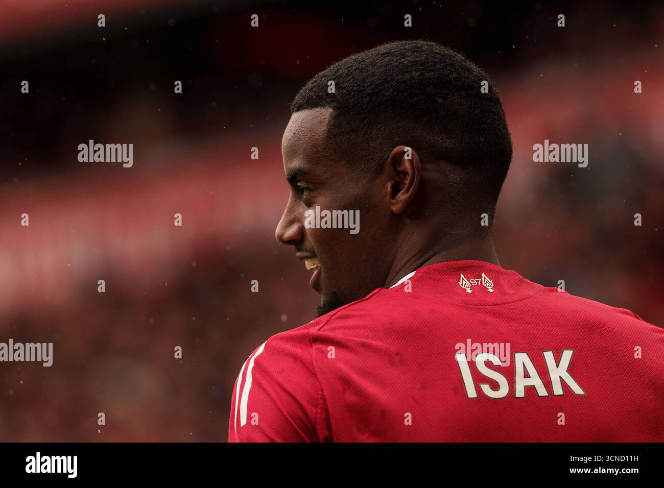 Alexander Isaak of Liverpool is seen during the Premier League match ...