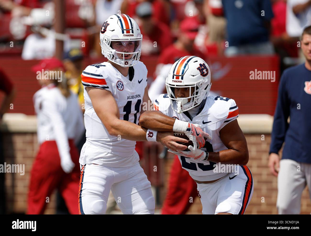 Auburn quarterback Jackson Arnold (11) and Auburn running back Jeremiah ...