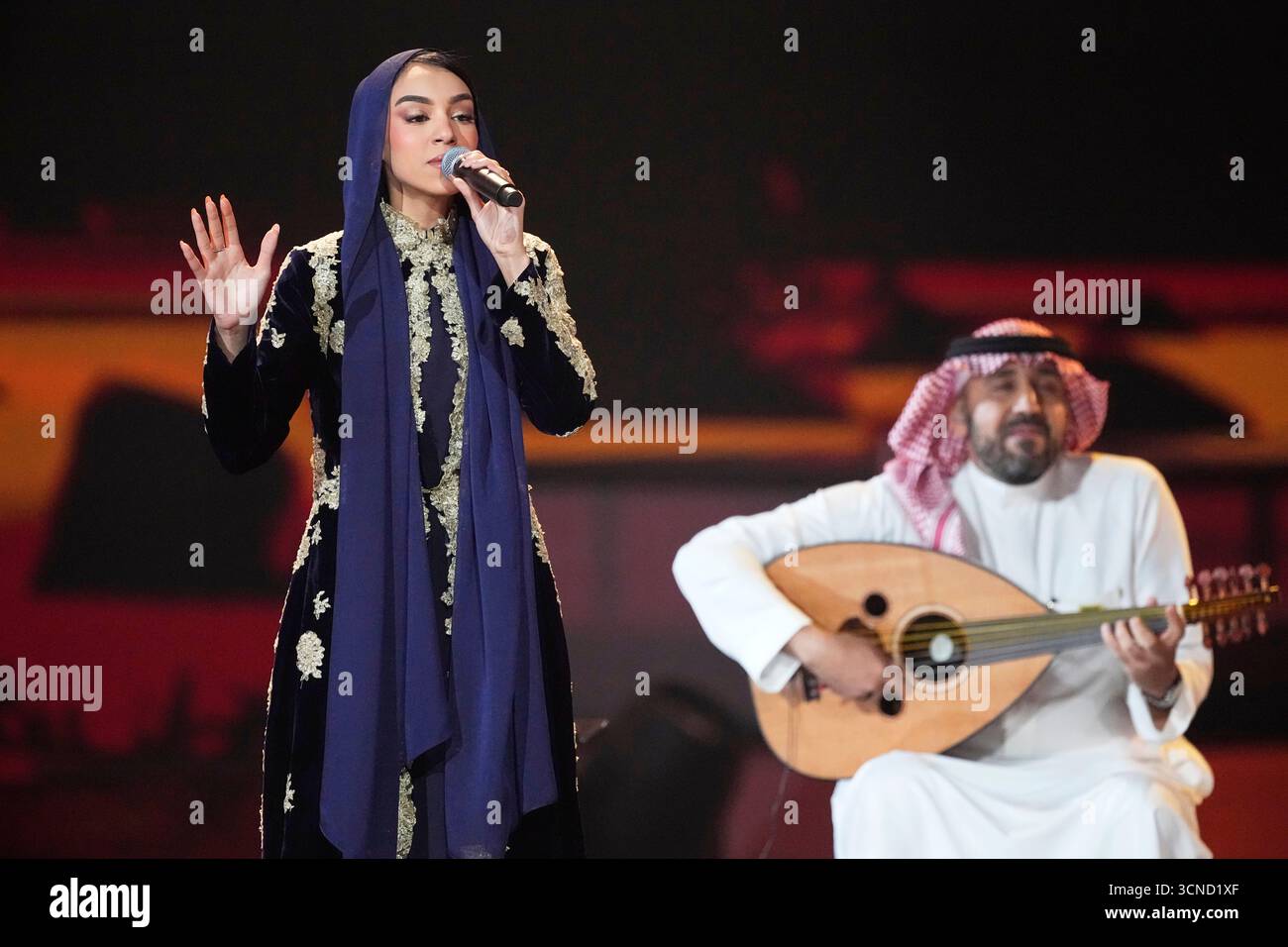 Saudi Arabia's Zena Emad performs the song "Mojrd Ham" at the ...