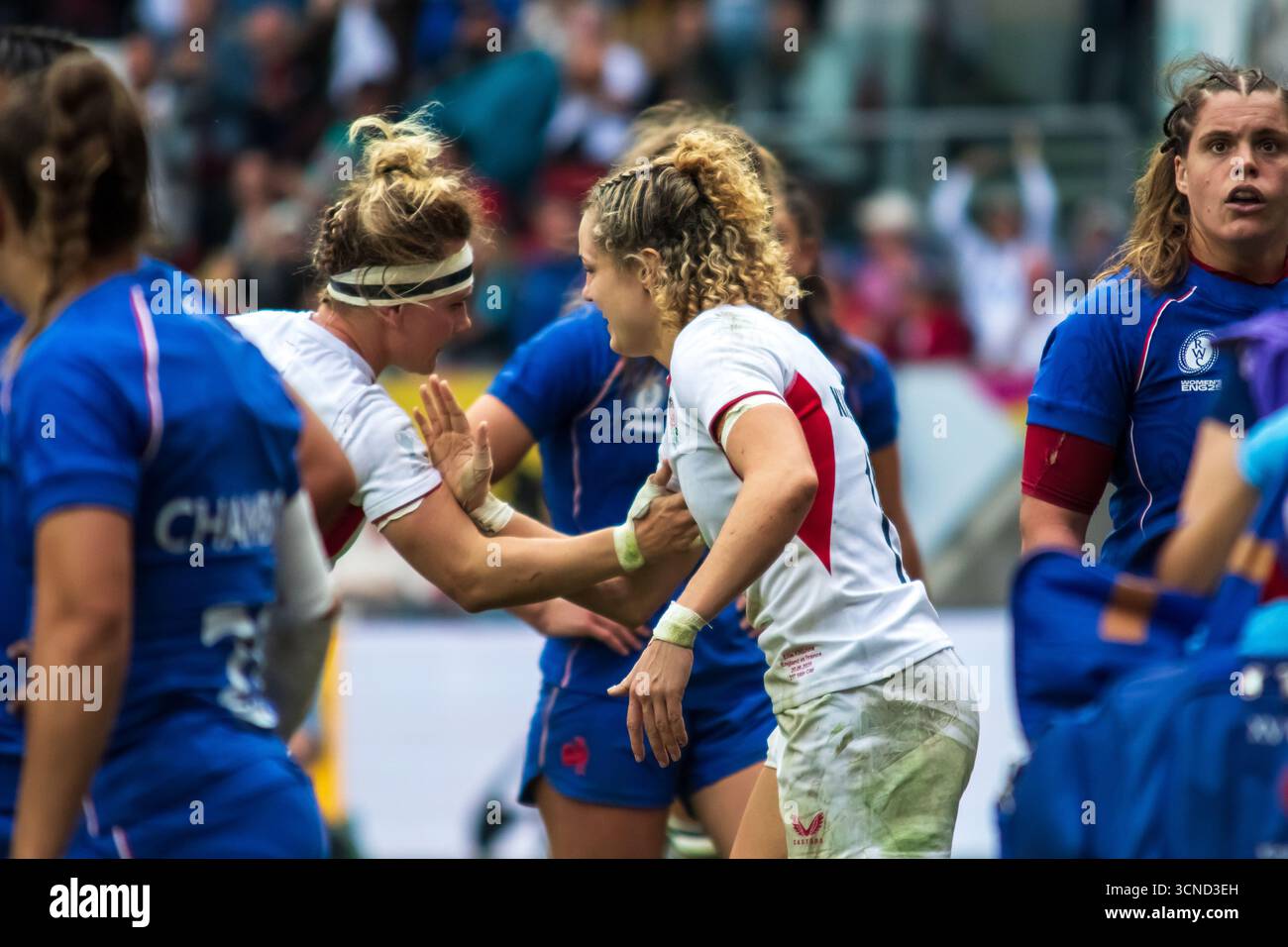 Bristol, UK, 20th September 2025 England centre Meg Jones and full back ...