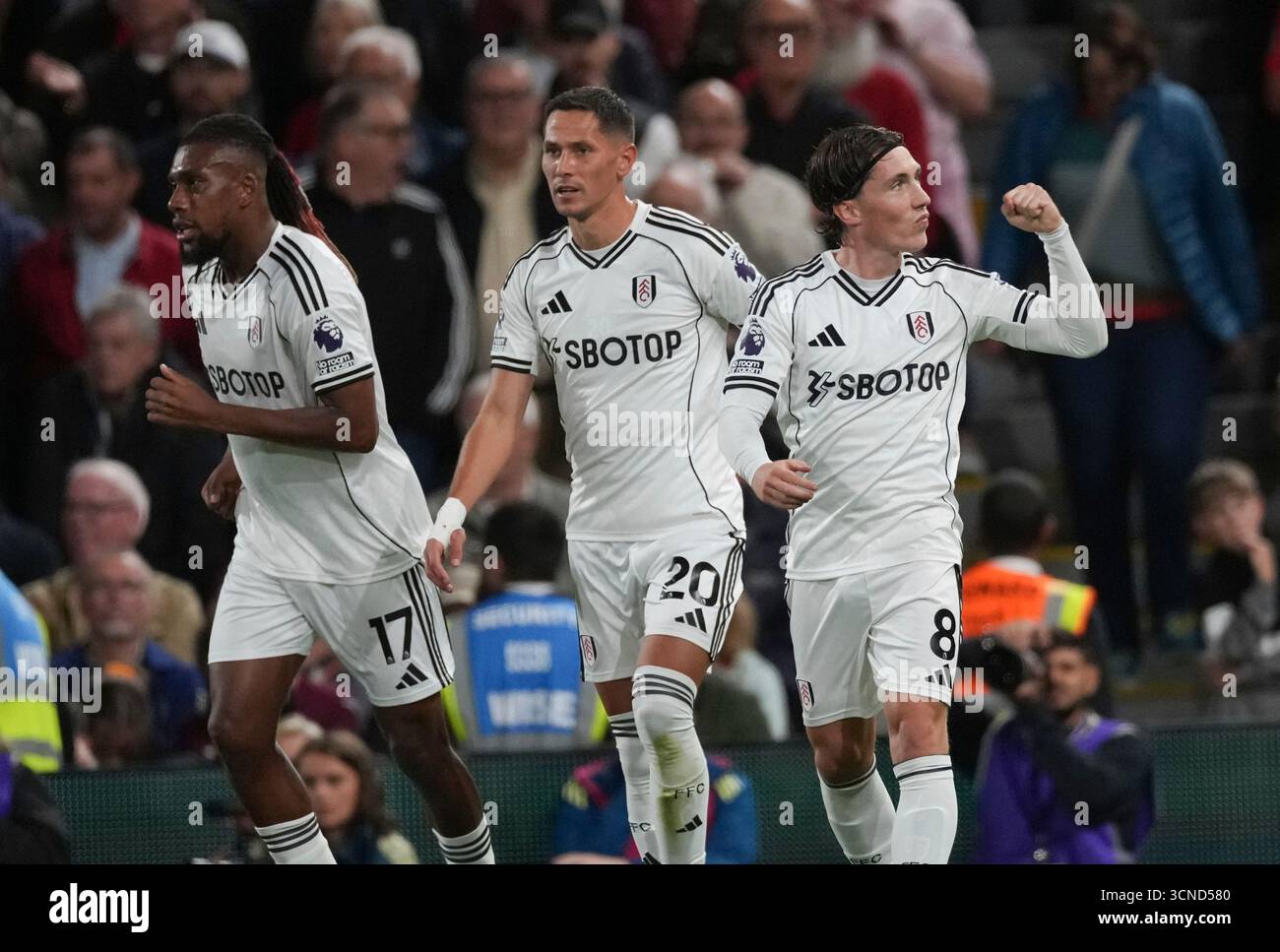 Fulham's Harry Wilson right celebrates scoring 2nd goal 2-1 during the ...