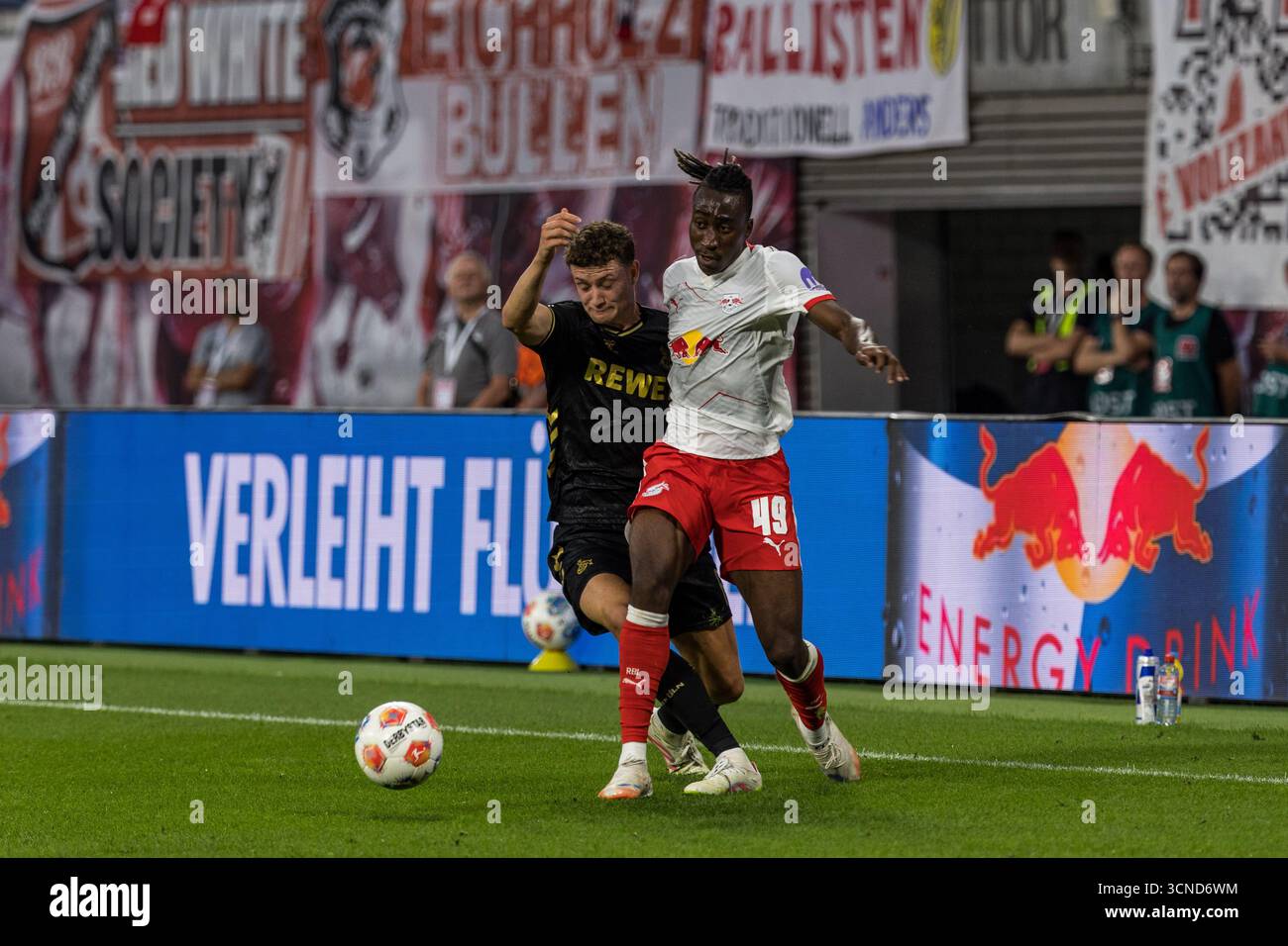 20.09.2025, Red Bull Arena, Leipzig, GER, Bundesliga, RB Leipzig - 1. FC Köln Yan Diomande (RB ...