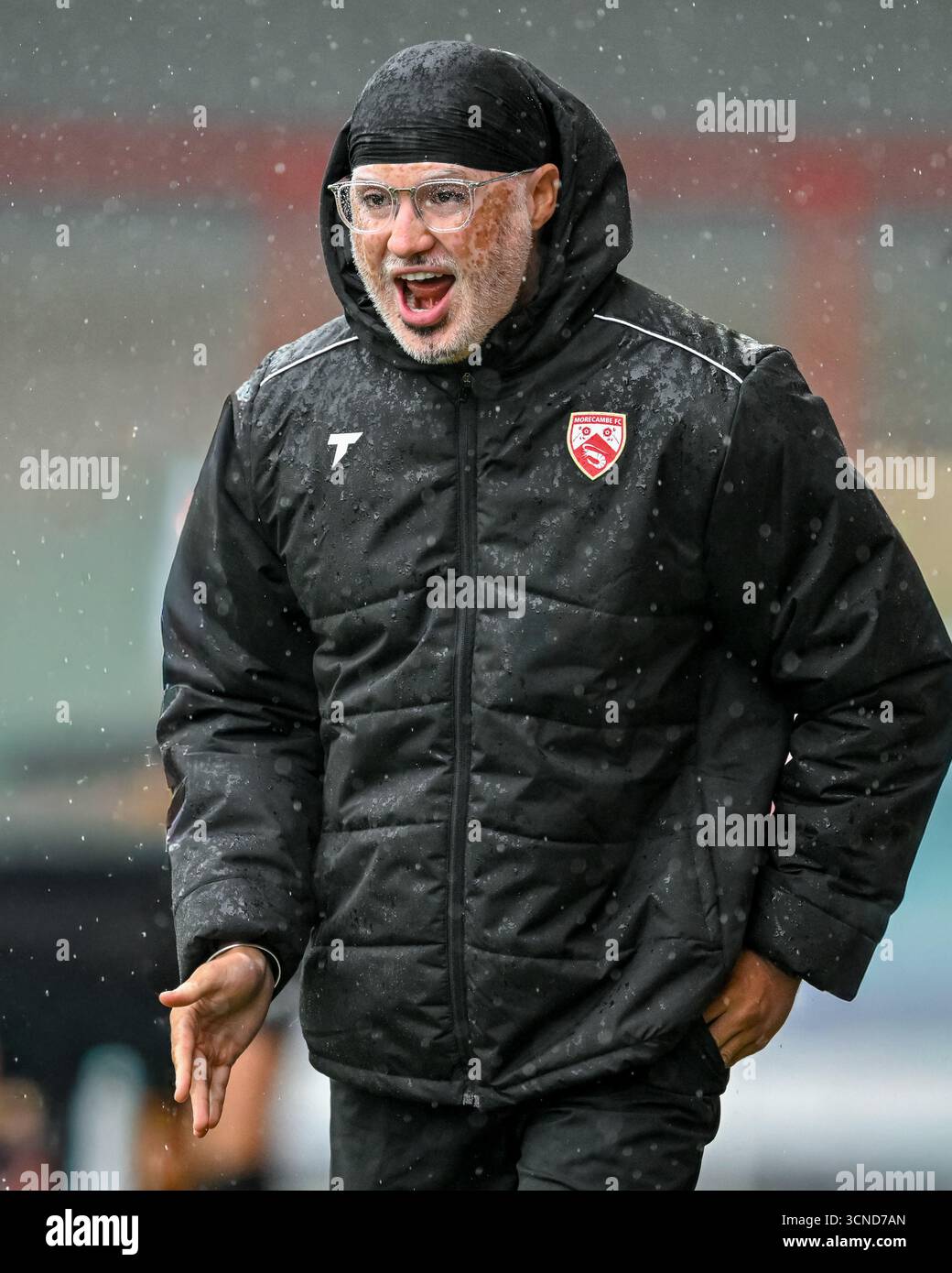 Ashvir Singh Johal, manager of Morecambe, during the Enterprise ...