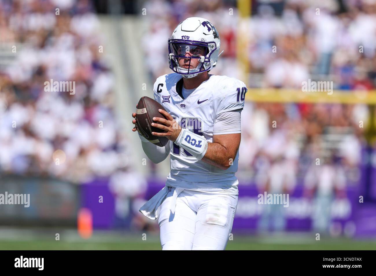 September 20, 2025: TCU Horned Frogs quarterback Josh Hoover (10) drops ...