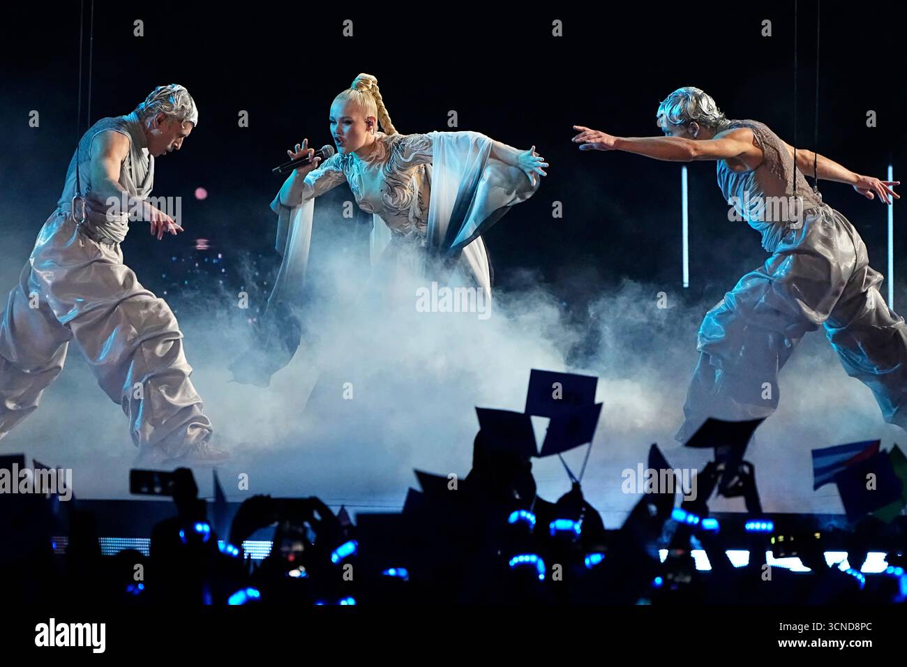 Belarus' Nastya Kravchenko performs the song "Motylok" at the ...