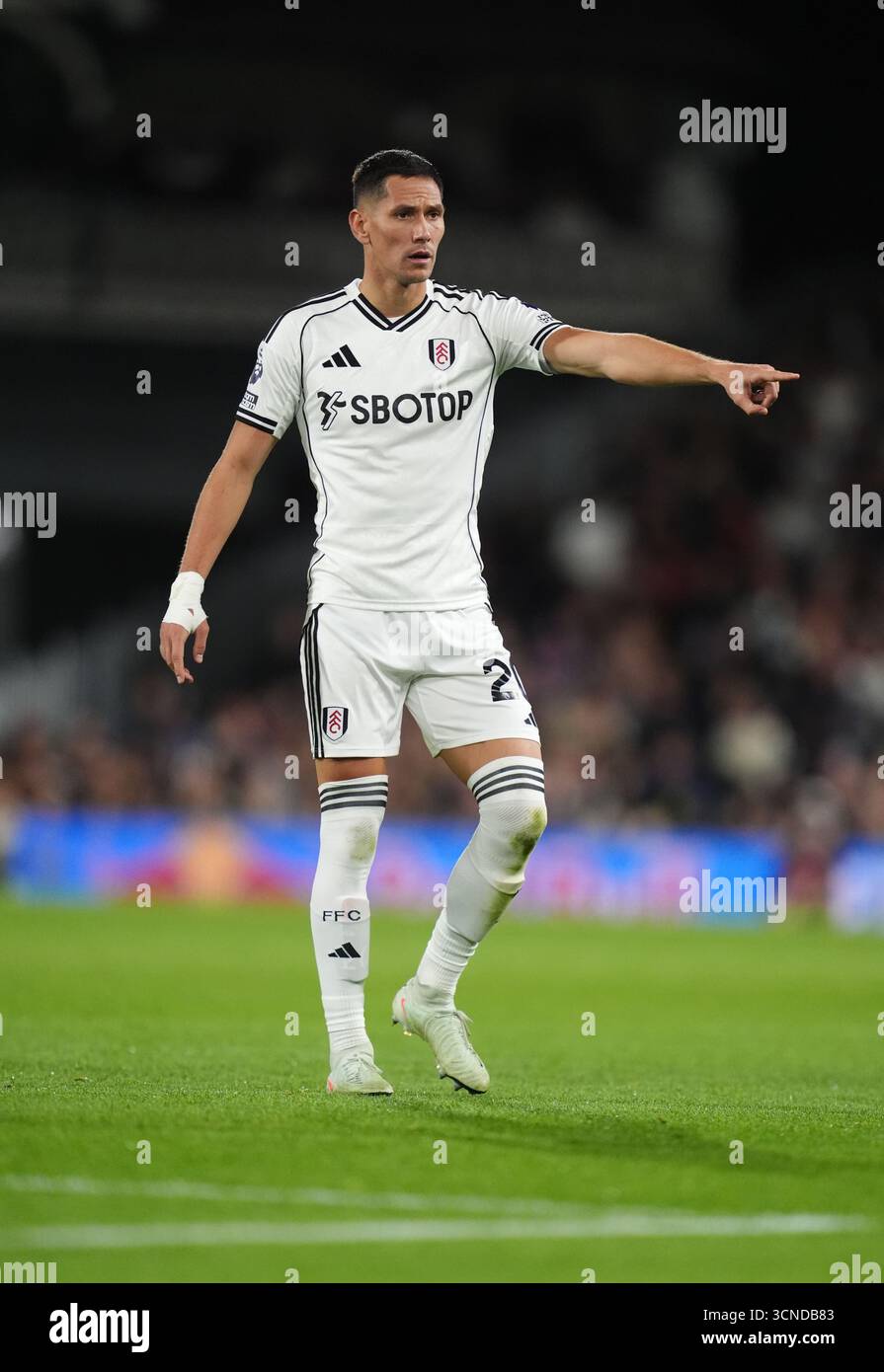 Fulham's Sasa Lukic during the Premier League match at Craven Cottage ...