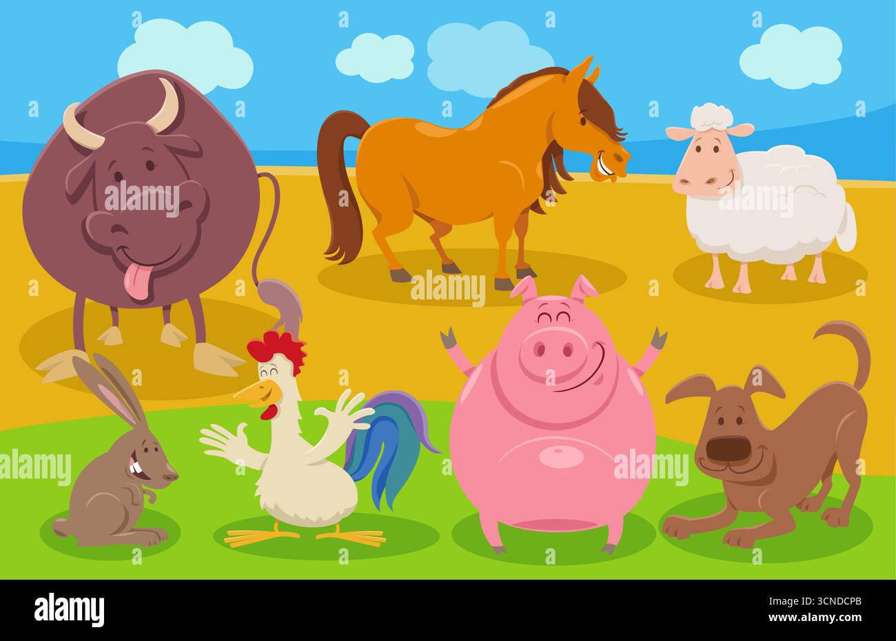 Piglet in the pasture Stock Vector Images - Alamy