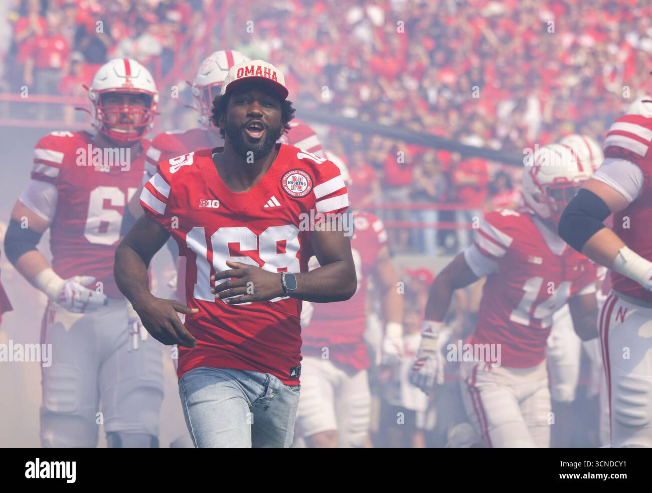 Boxer Terence "Bud" Crawford leads the tunnel walk for Nebraska before ...