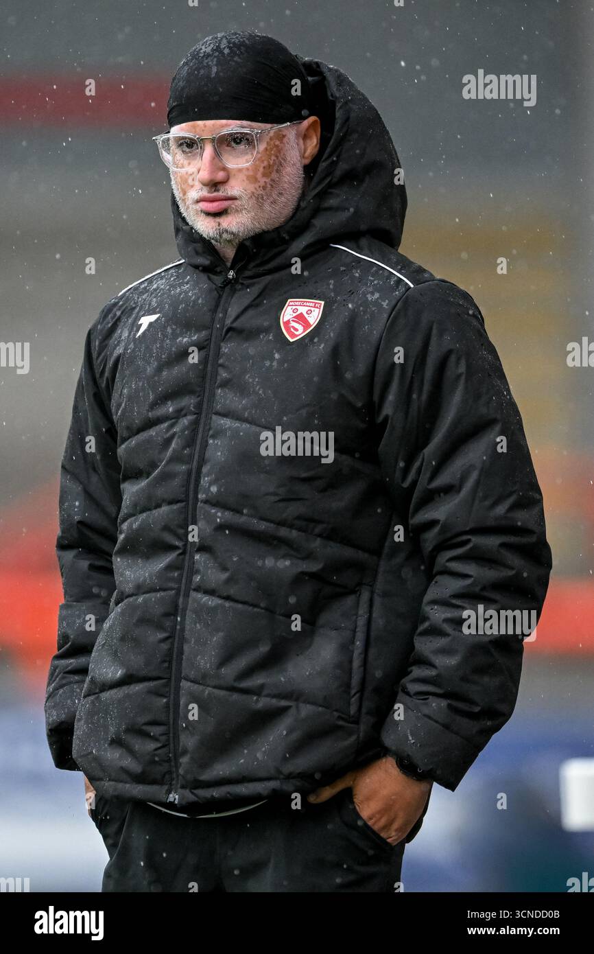 Ashvir Singh Johal, manager of Morecambe, during the Enterprise ...