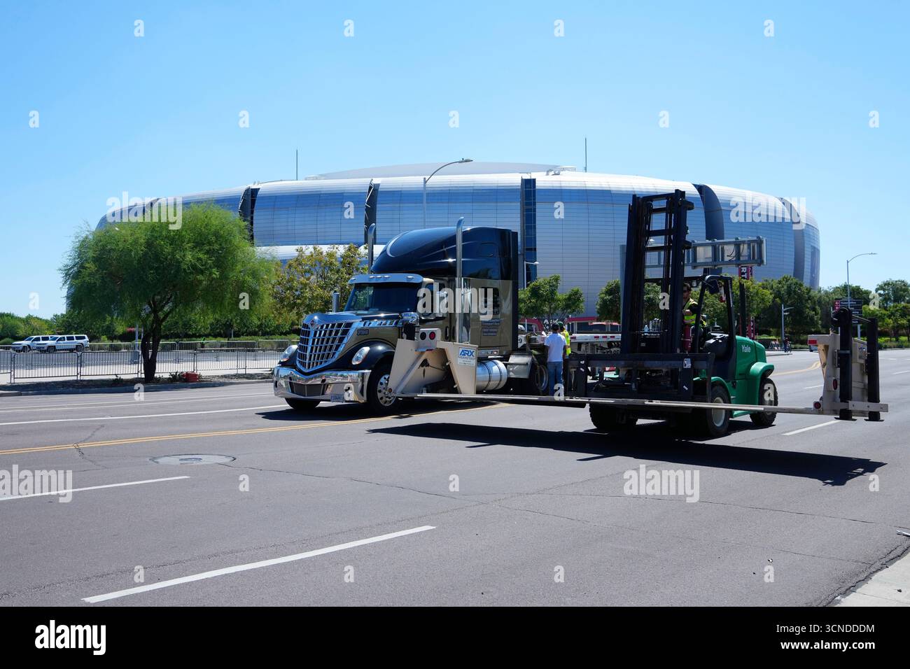 Security vehicle barriers are installed a day prior to the Charlie Kirk ...