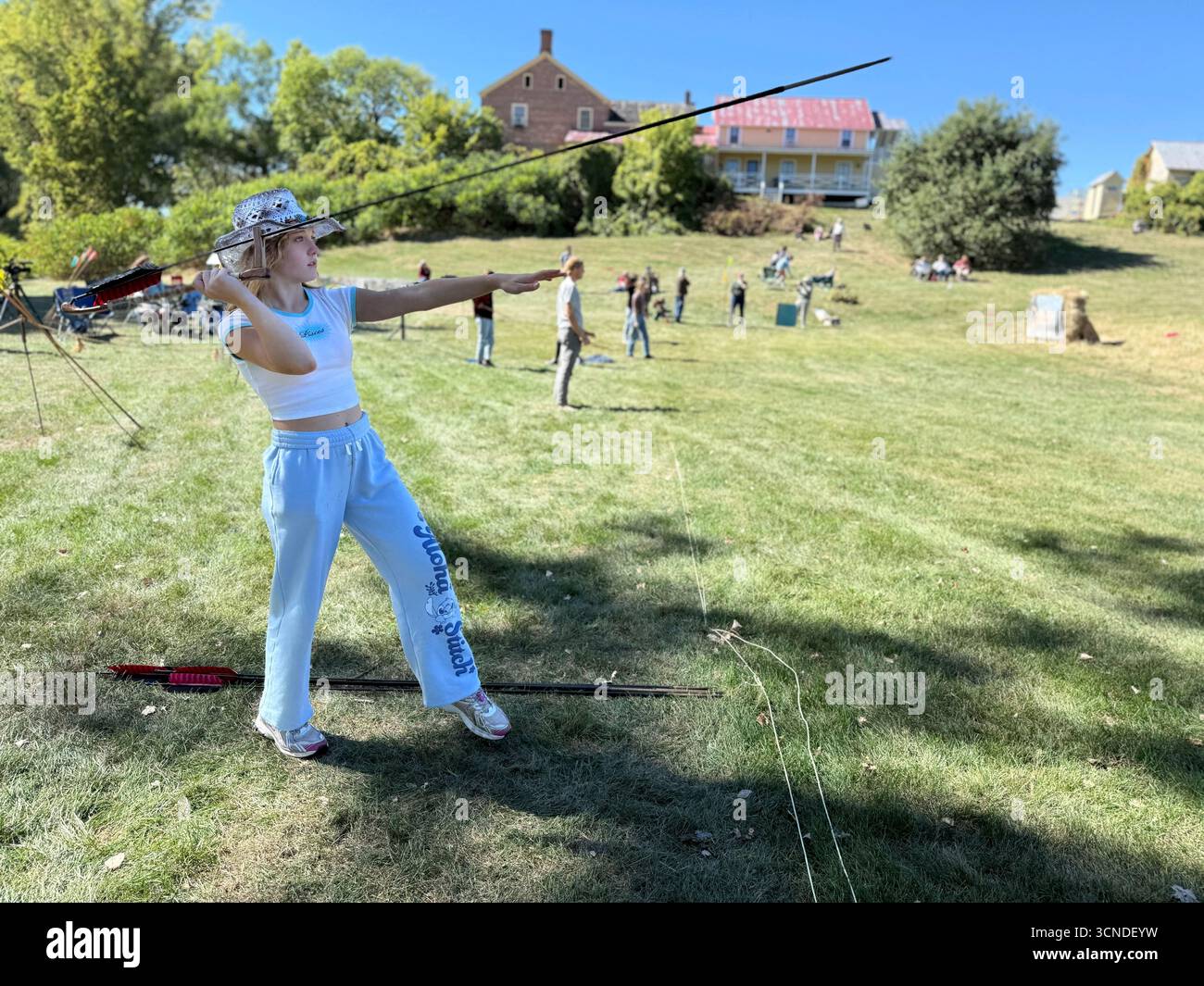 12-year-old Ava Nolf of Clinton, Connecticut practices throwing an ...