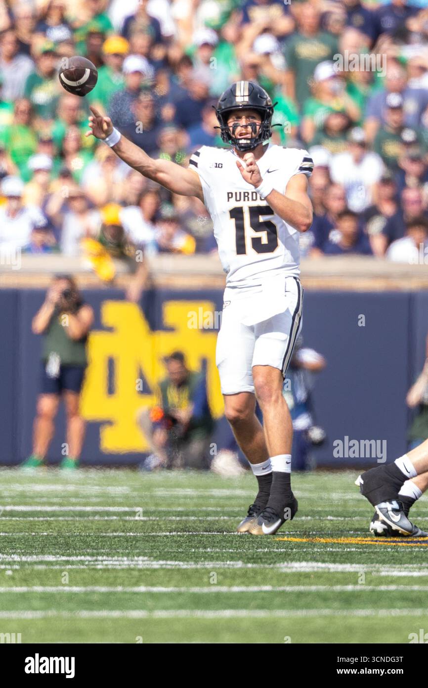 September 20, 2025: Purdue quarterback Ryan Browne (15) passes the ball ...