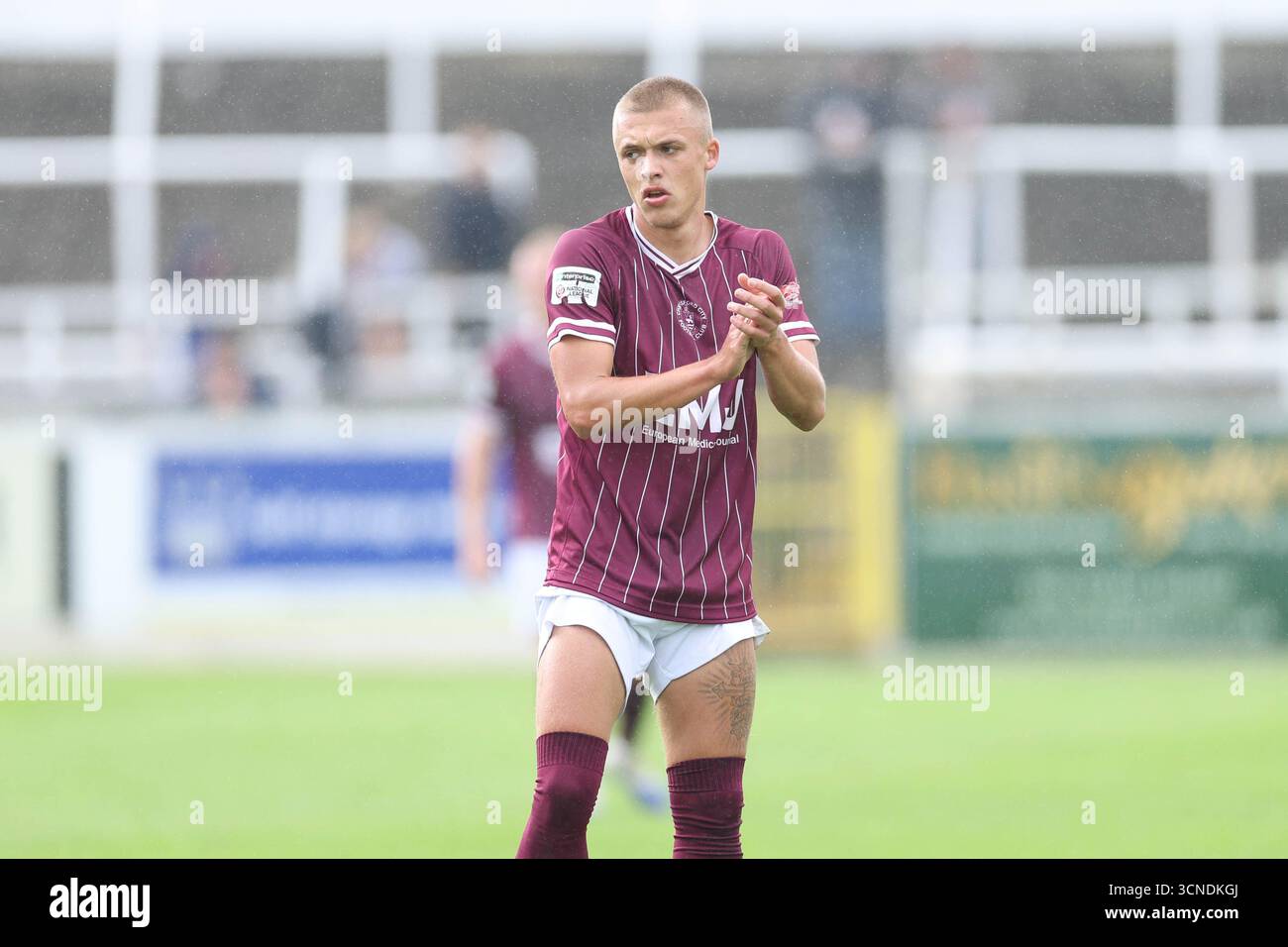 Archie Tamplin, of Chelmsford City, praising his teammates during the ...