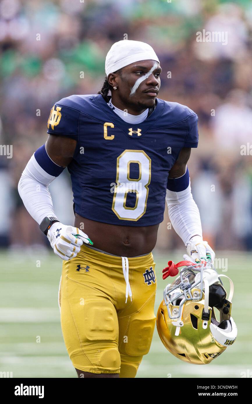 September 20, 2025: Notre Dame safety Adon Shuler (8) during pregame of ...