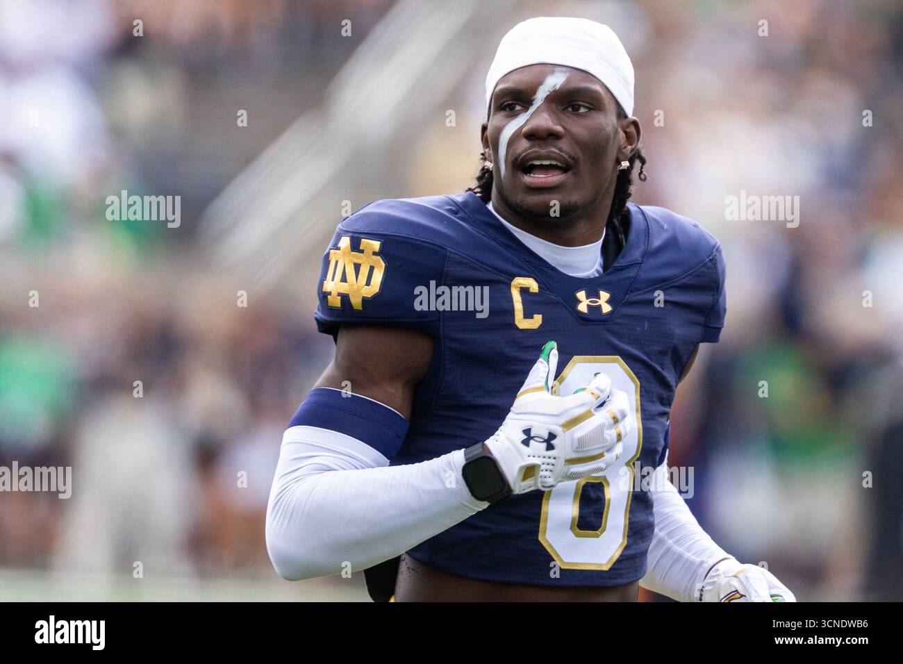 September 20, 2025: Notre Dame safety Adon Shuler (8) during pregame of ...
