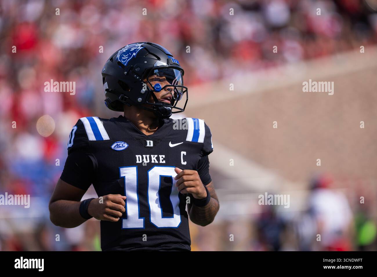 September 20, 2025: Duke Blue quarterback Darian Mensah (10) walks off ...