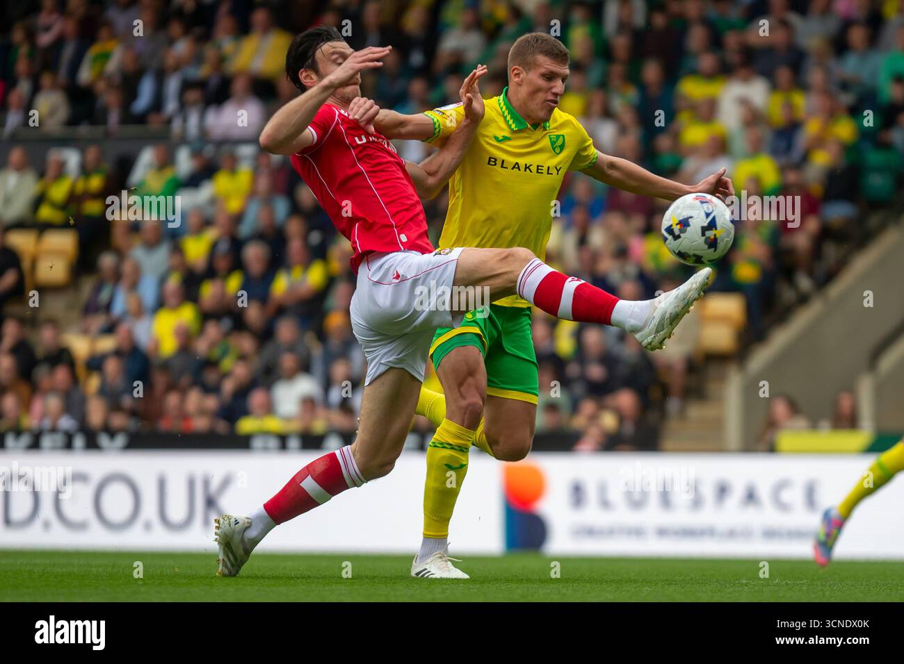 Kieffer Moore of Wrexham misses an attempt on goal during the Sky Bet ...