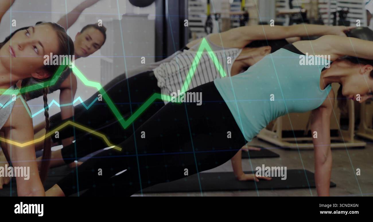 Fitness group holding plank digital hi-res stock photography and images ...