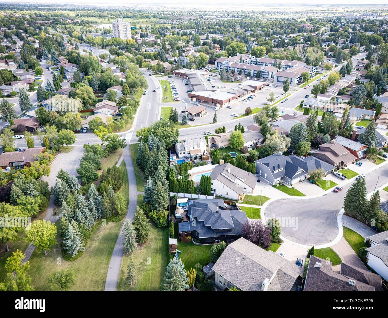 Aerial view of Rosewood in Saskatoon, Saskatchewan, featuring modern ...