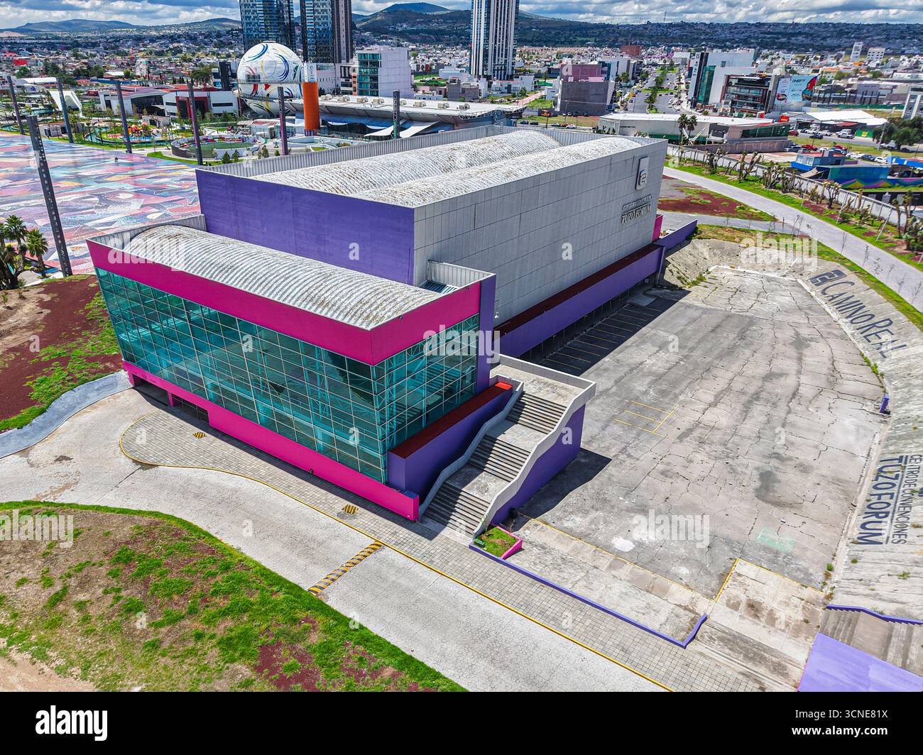 Pachuca de Soto, Mexico, aerial view of the Hidalgo Cultural Park ...