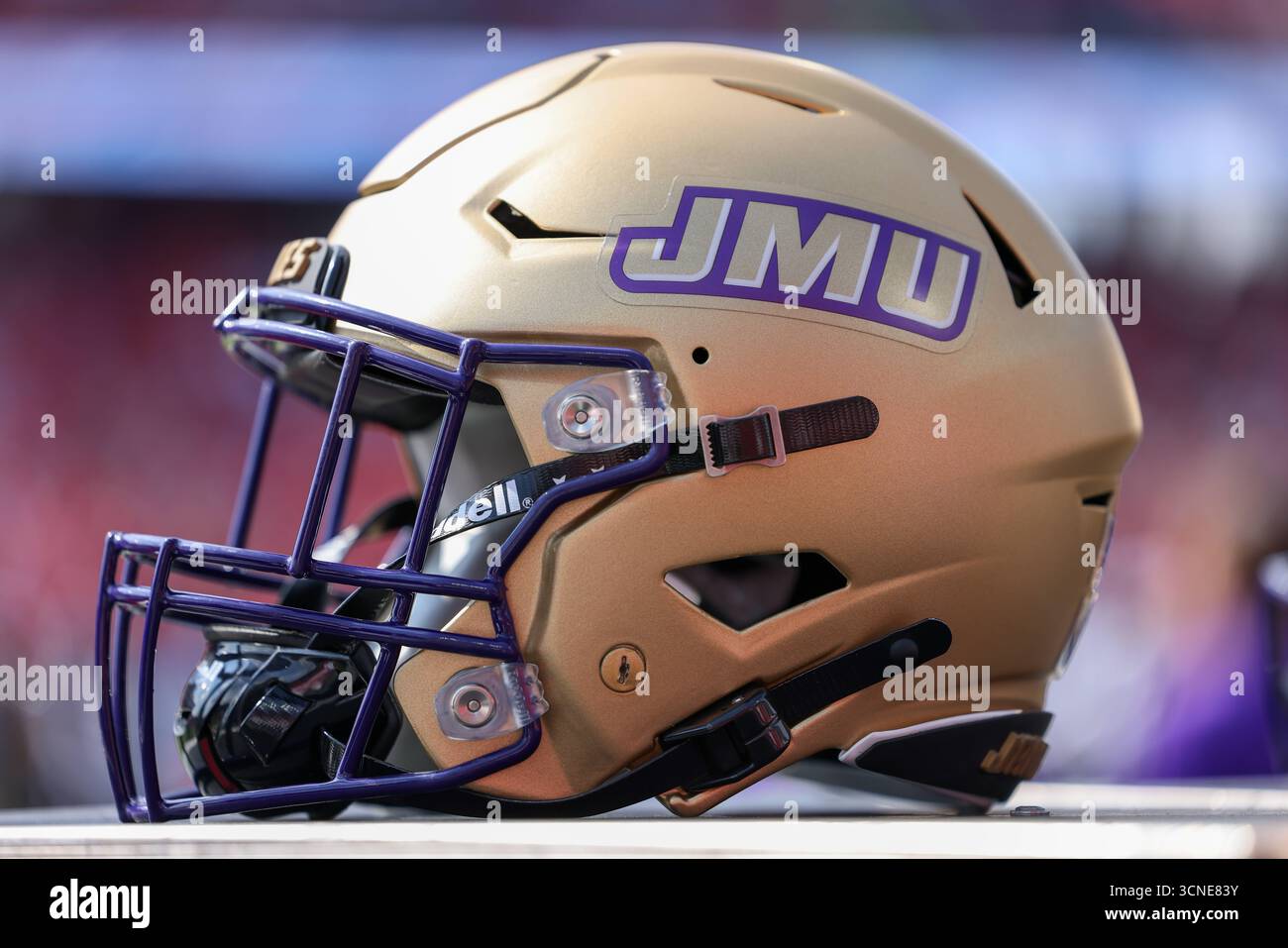 September 20, 2025: James Madison Dukes helmet before the NCAA football ...