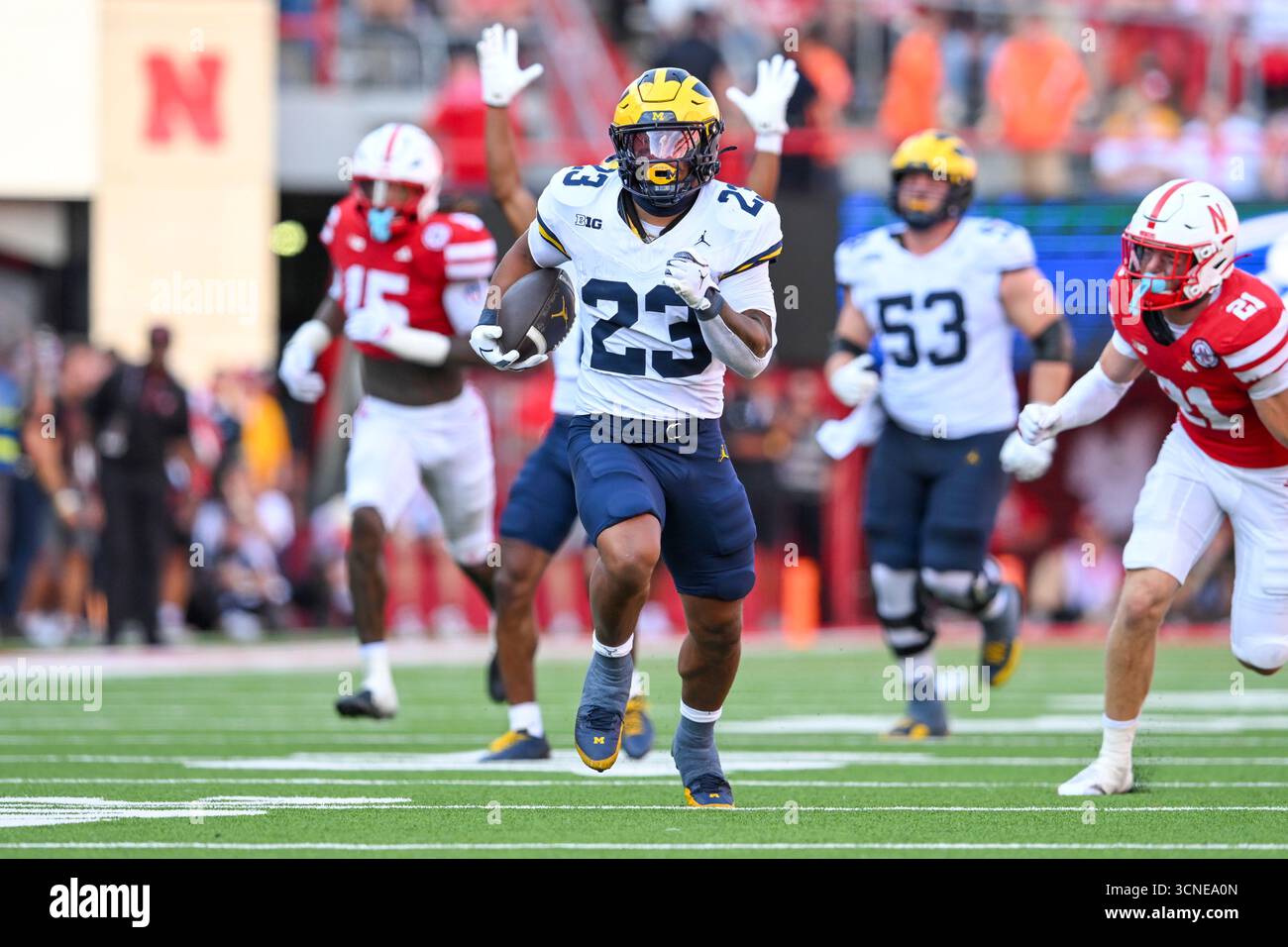 September 20, 2025: Michigan running back Jordan Marshall (23) runs the ...