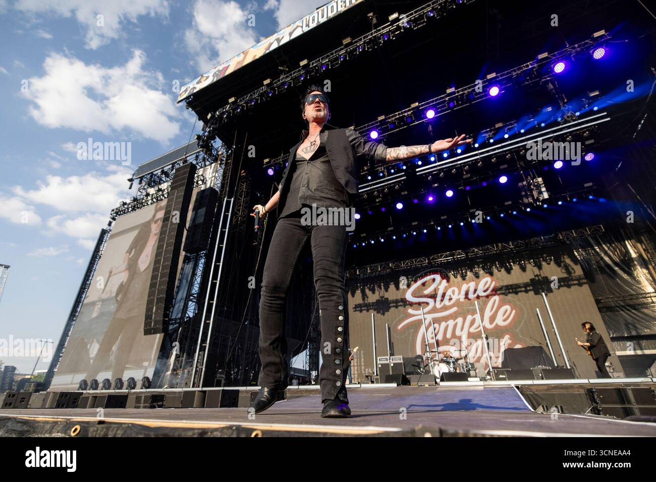 Jeff Gutt of Stone Temple Pilots performs during Louder Than Life music ...
