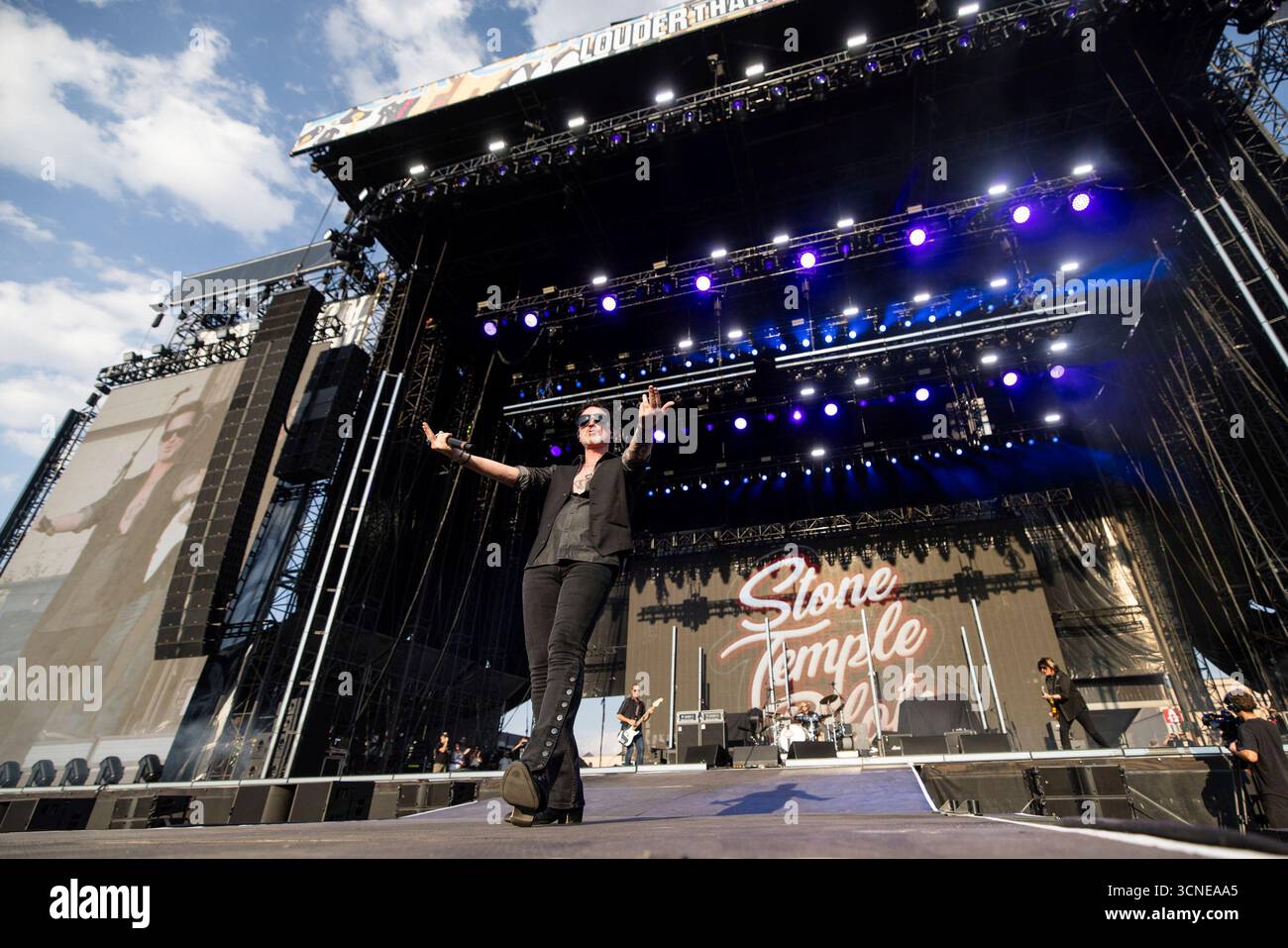 Jeff Gutt of Stone Temple Pilots performs during Louder Than Life music ...