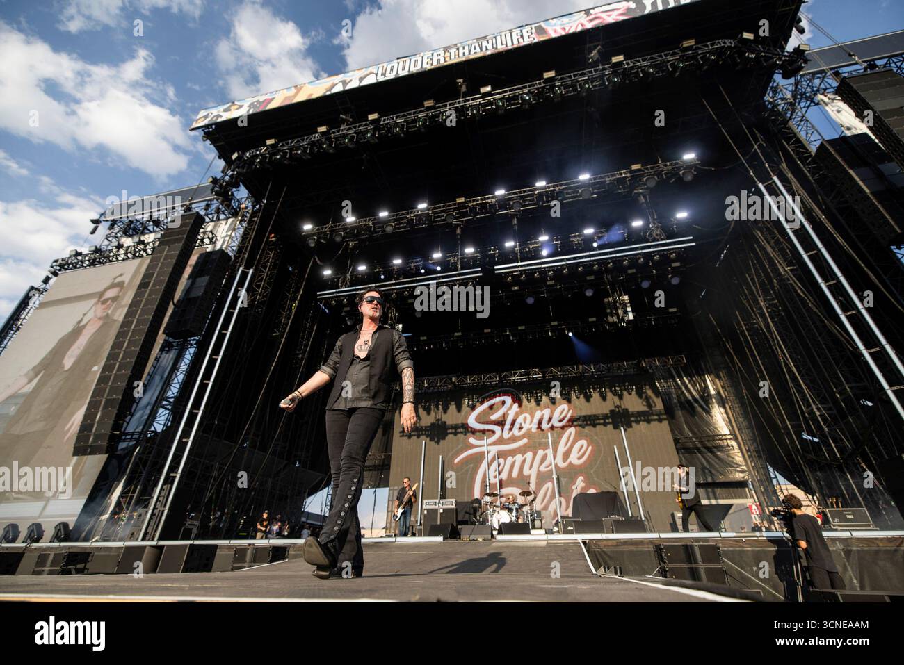 Jeff Gutt of Stone Temple Pilots performs during Louder Than Life music ...
