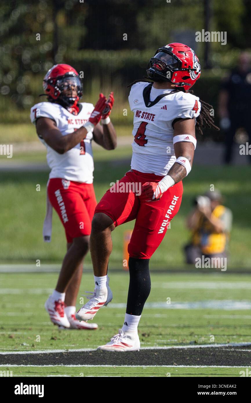 September 20, 2025: North Carolina State linebacker Tra Thomas (4 ...