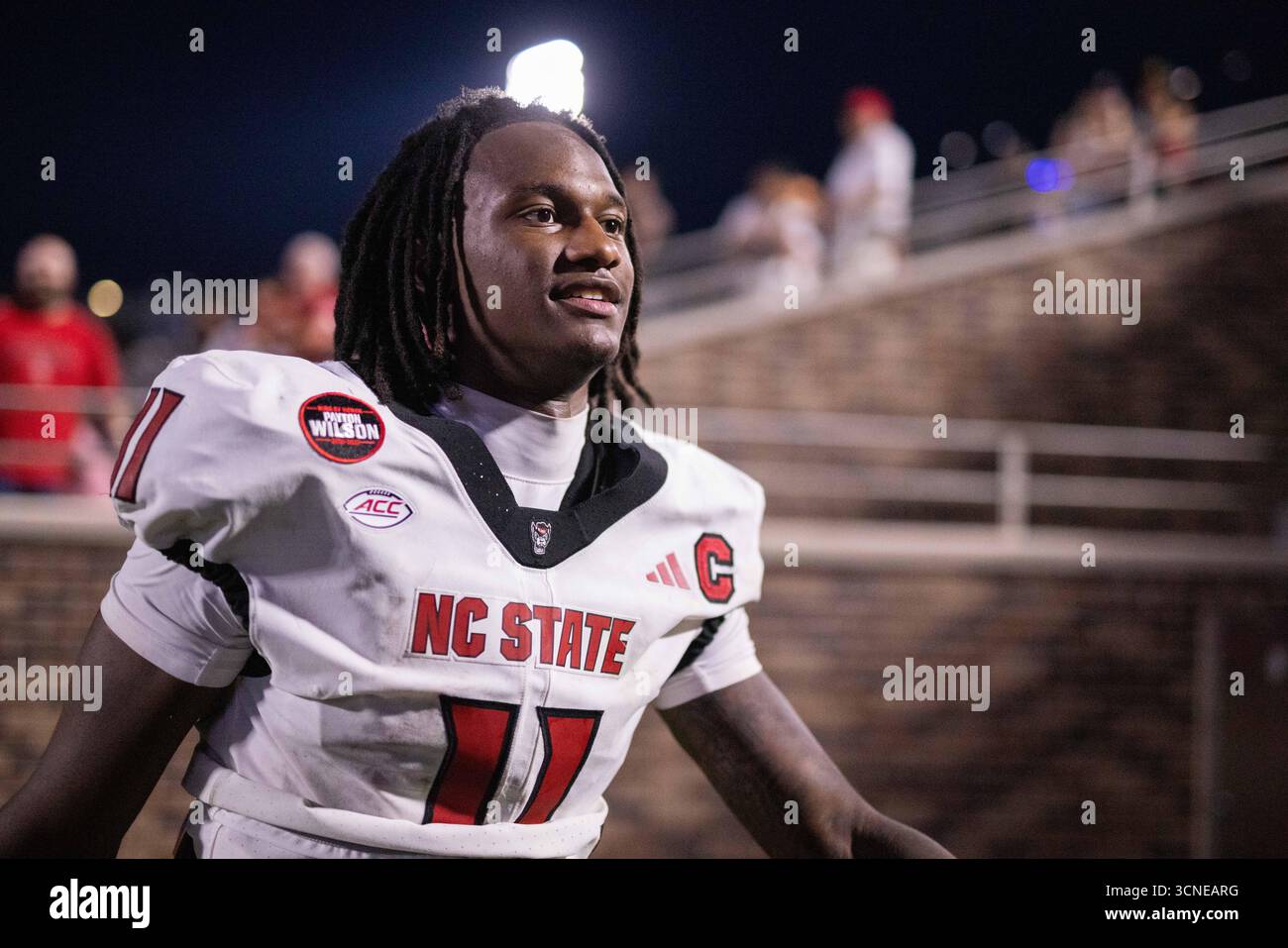 Durham, NC, USA. 20th Sep, 2025. North Carolina State quarterback CJ ...