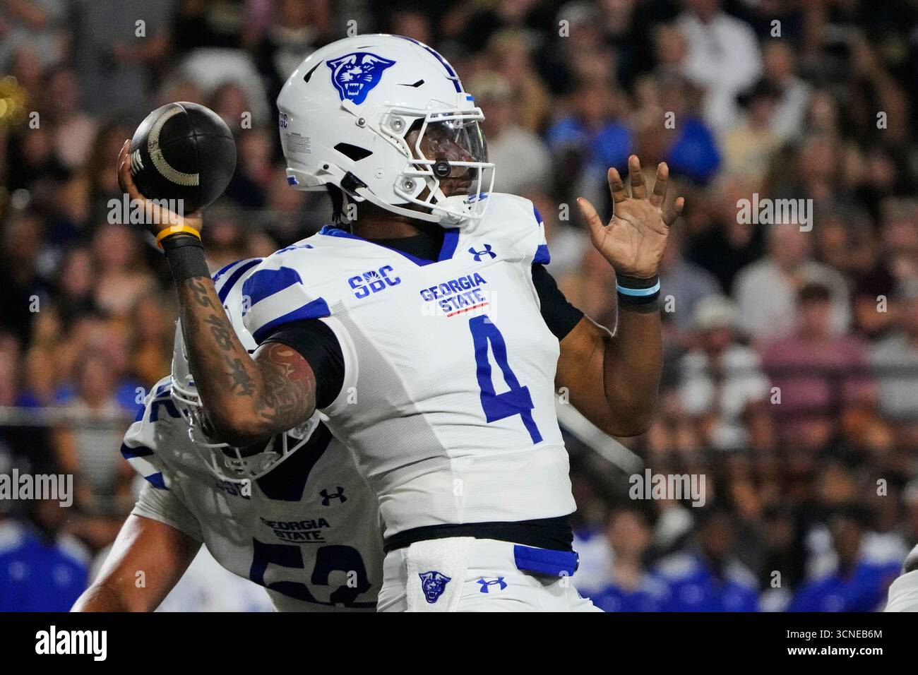 Georgia State quarterback TJ Finley (4) looks to throw a pass during ...
