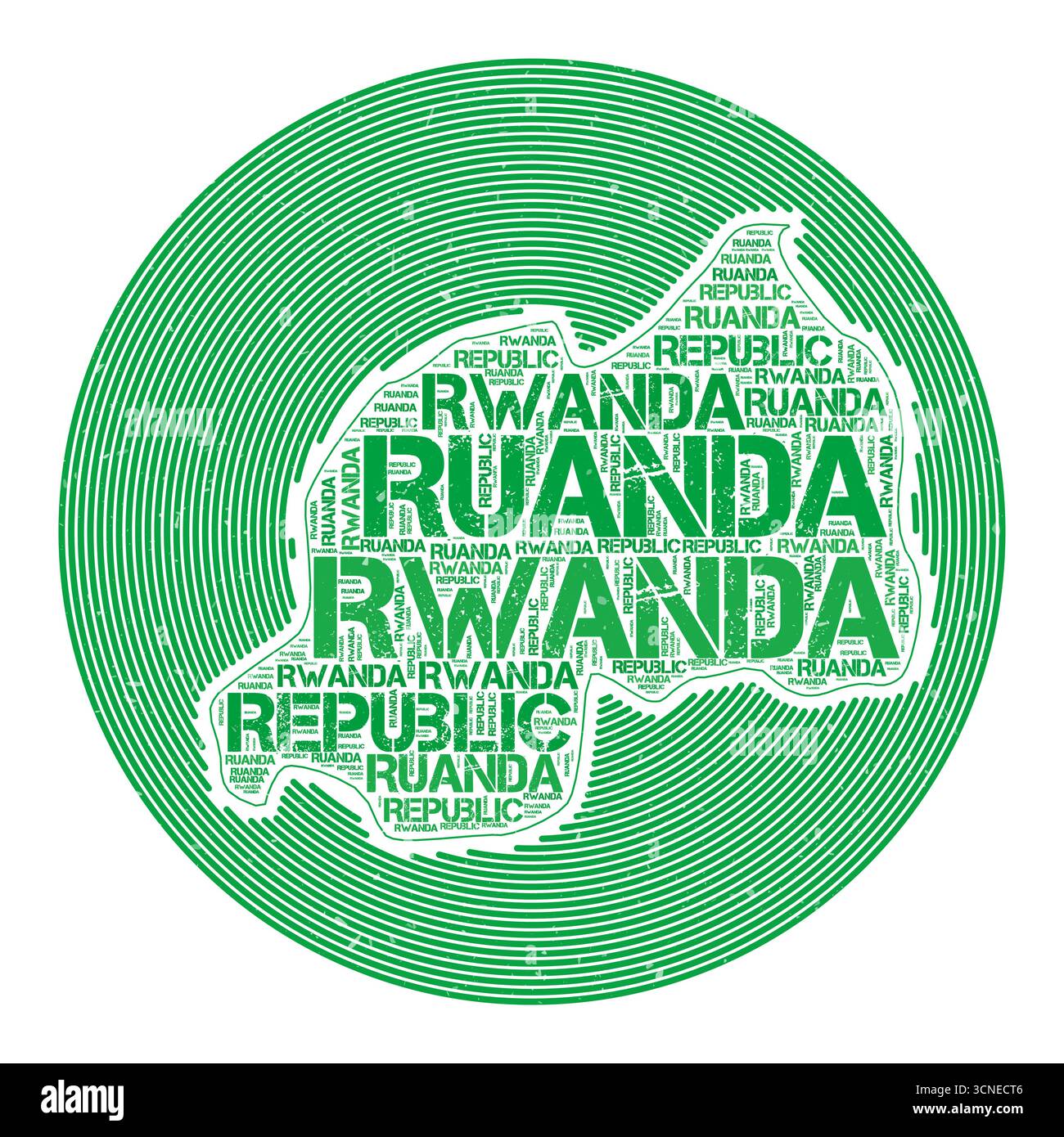Rwanda Vector Image. Country round logo design. Rwanda poster in ...