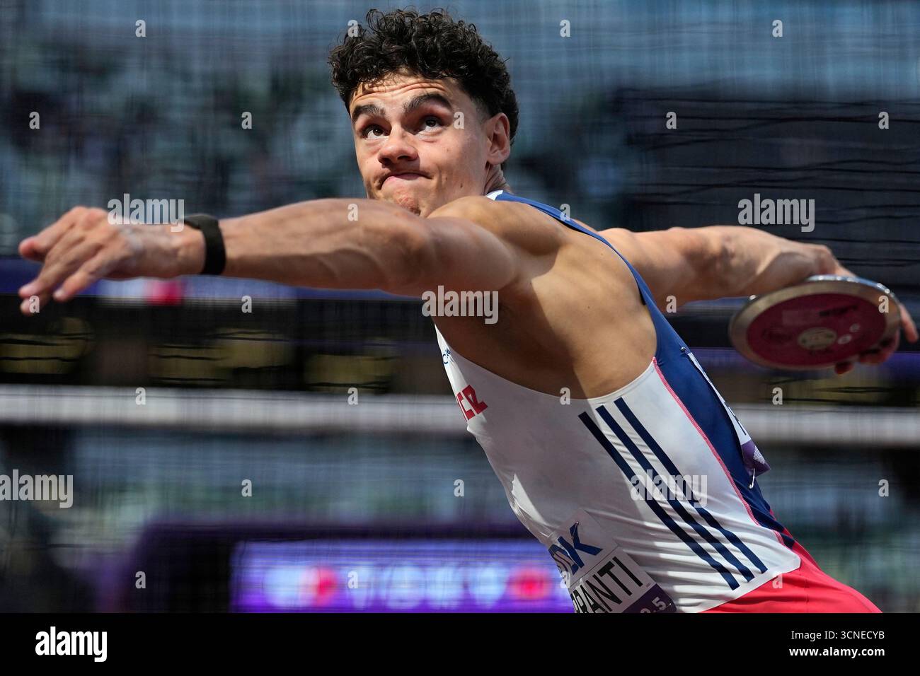 France's Antoine Ferranti makes an attempt in the decathlon discus ...