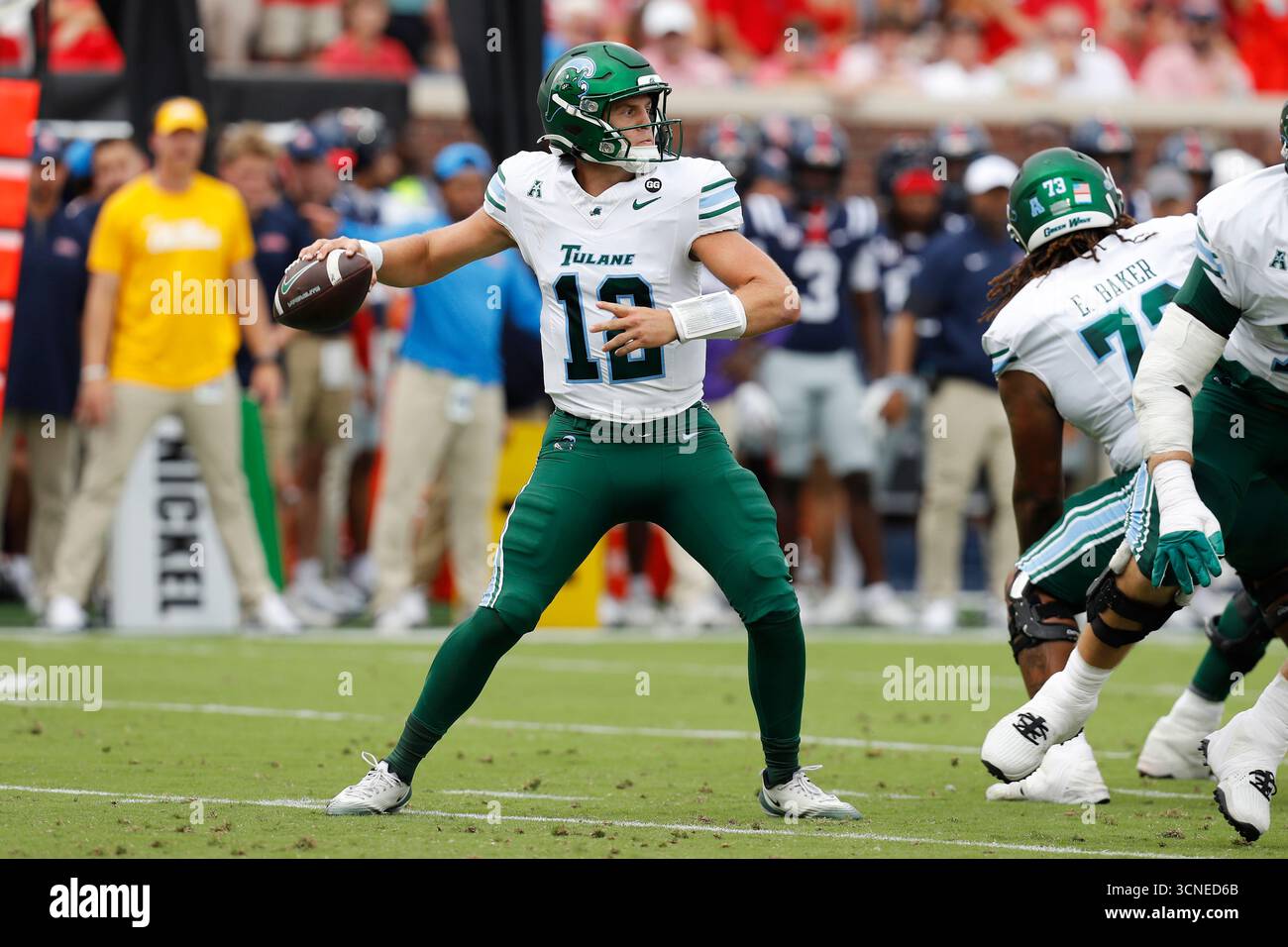 OXFORD, MS - SEPTEMBER 20: Tulane Green Wave quarterback Jake Retzlaff ...