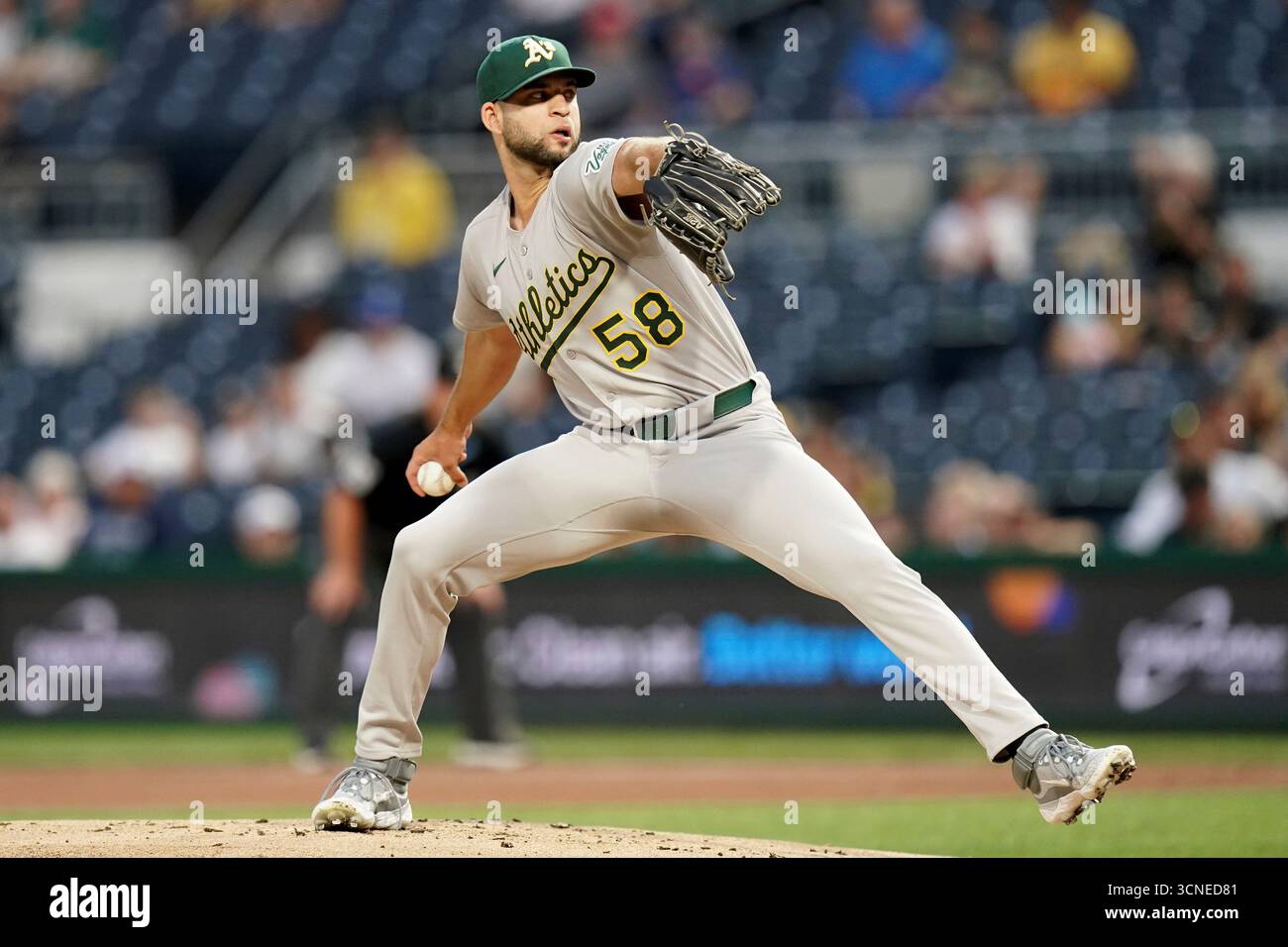 Athletics pitcher Luis Morales delivers during the first inning of a ...