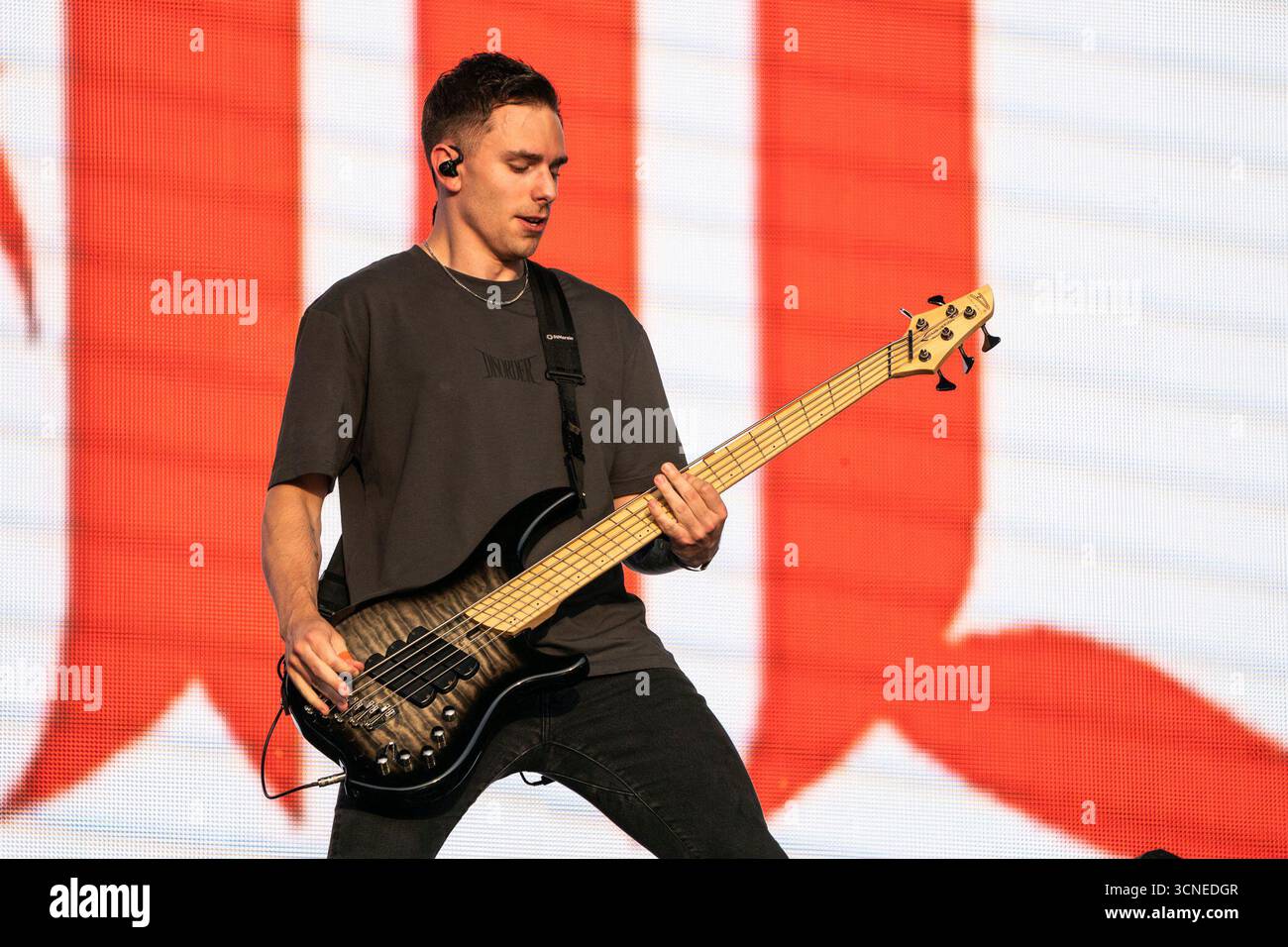 Jon Eberhard of I Prevail performs during Louder Than Life music ...